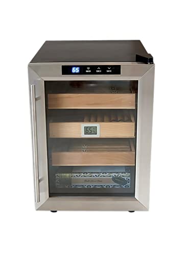 Prestige Import Group Clevelander Thermoelectric Cooler Humidor - Up to 250 Capacity - Color: Black w/Stainless Steel Door