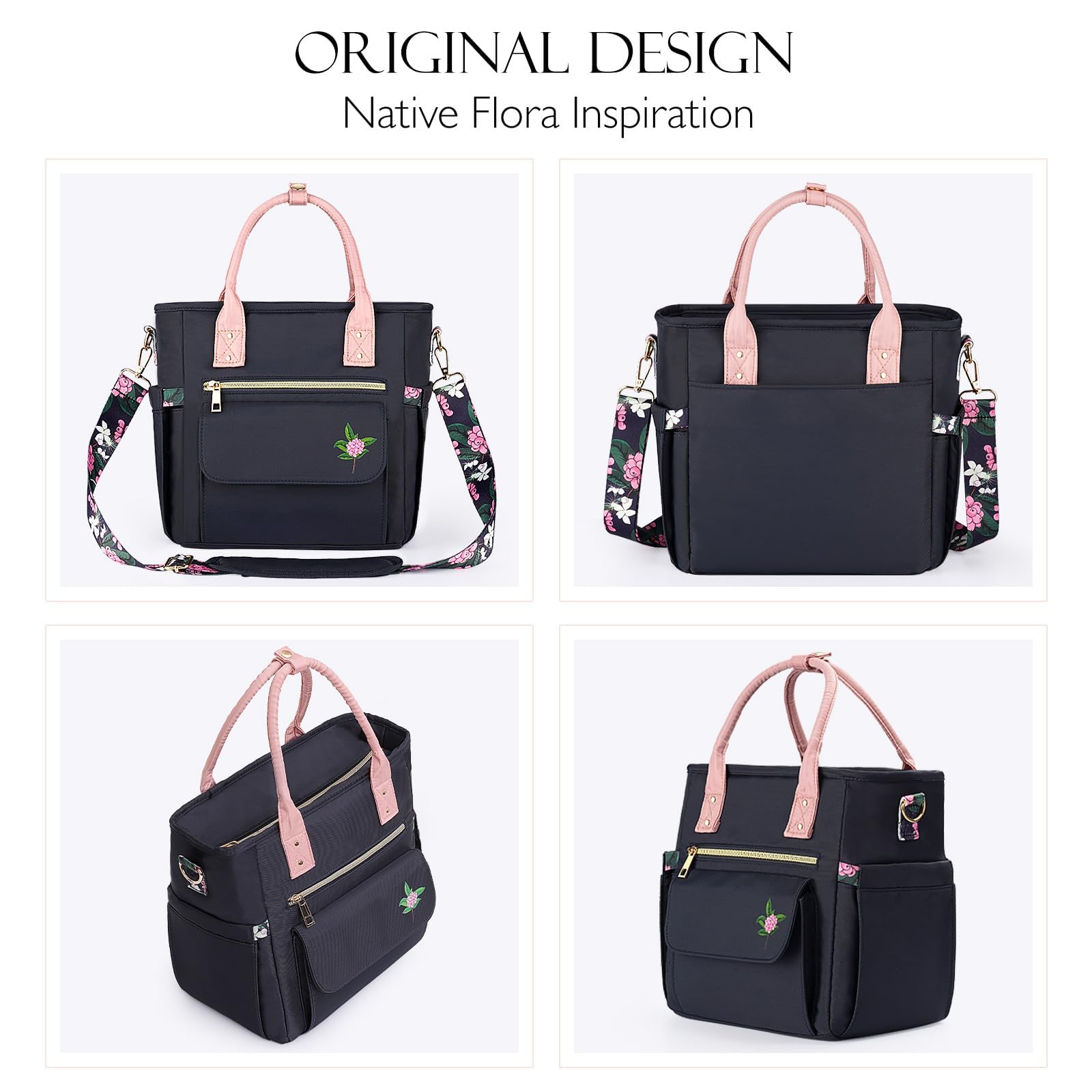 GLORIEROO Deluxe Large Insulated Lunch Bag Box Women - Leakproof Waterproof Cooler with Multi Pockets Removable Strap for Work Picnic - Teacher Mothers Day Christmas Birthday Gifts