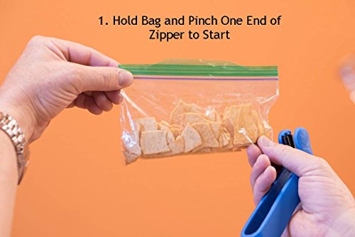 ZipSealer- The Original Zipper Lock Bag Sealer. The Easiest & Fastest Way To Seal Zipper Lock & Zip Top Bags. Patented. (Green)