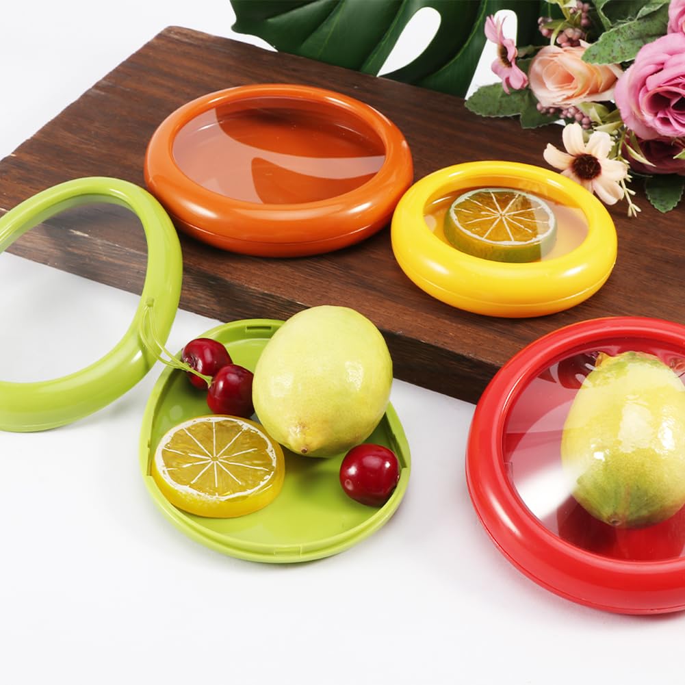 Avocado Saver and Tomato Holder,4PCS Fresh Stretch Pod for Avocado Onion Lemon Tomato Saver,Reusable Avocado Stretch Storage Containers Food Storage Box for Fruit and Vegetable