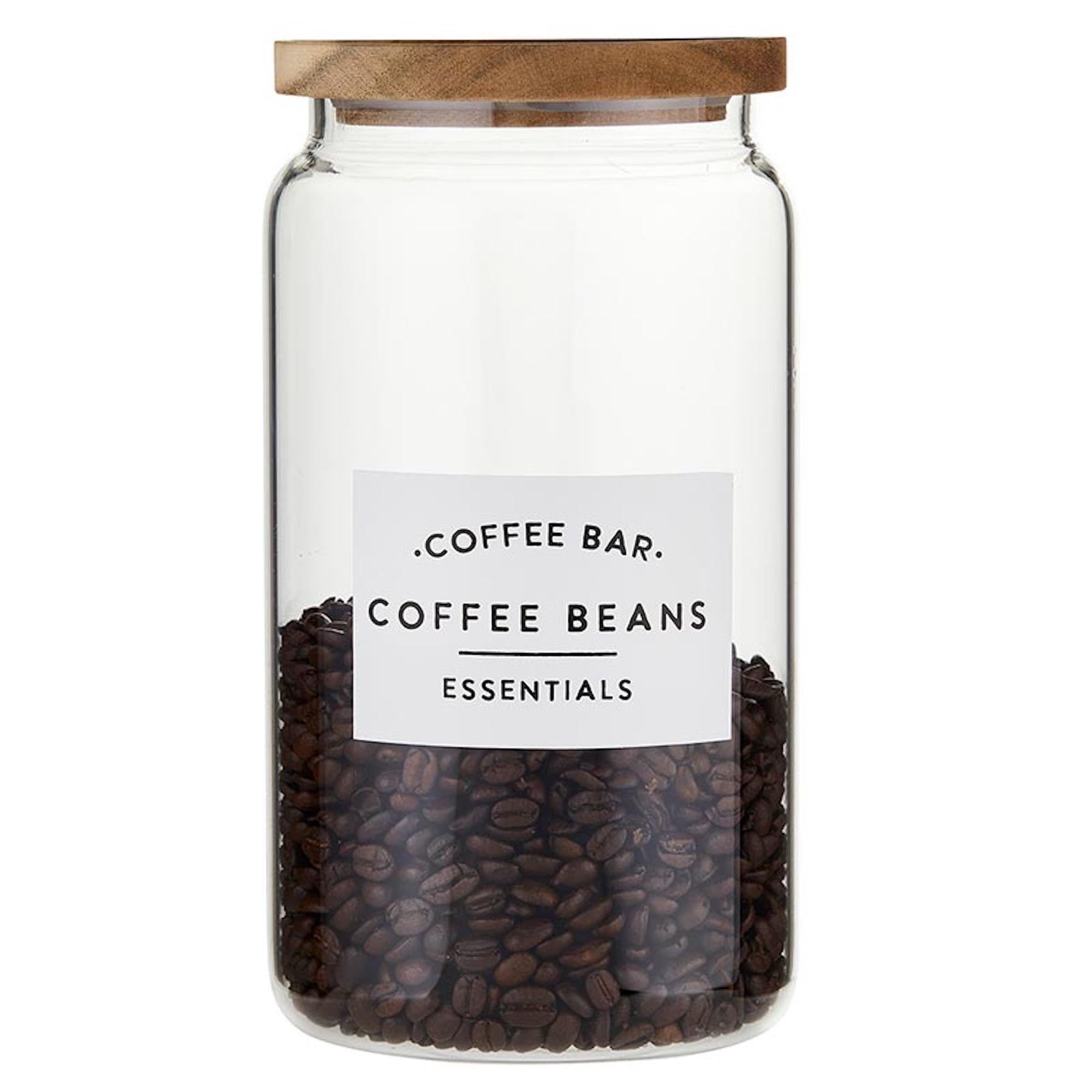 Santa Barbara Design Studio Coffee Bar Gifts Glass Coffee Canister with Wood Lid, 84-Ounce, Clear