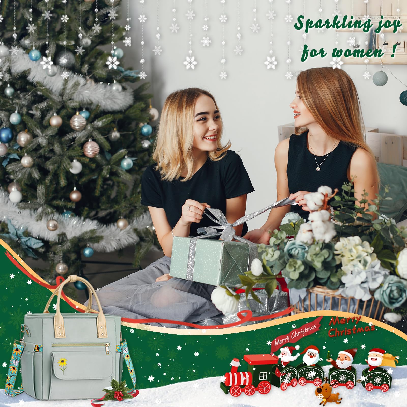 GLORIEROO Deluxe Large Insulated Lunch Bag Box Women - Leakproof Waterproof Cooler with Multi Pockets Removable Strap for Work Picnic - Teacher Mothers Day Christmas Birthday Gifts