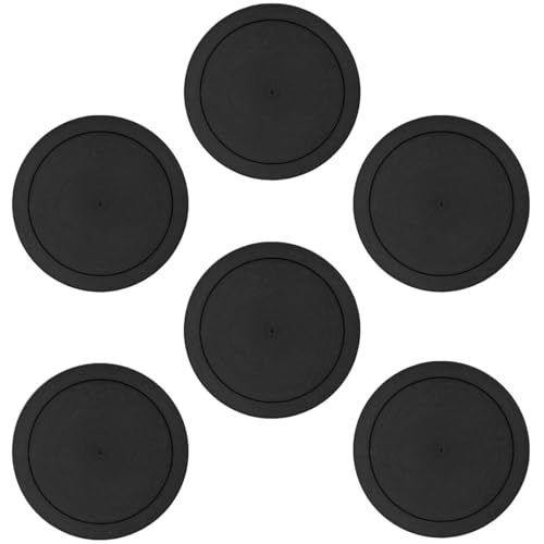 CIBI Food Storage Container Lids (2 Cups, Black - 6PK) Compatible with Pyrex and Anchor Round Glass Containers, Dishwasher and Microwave Safe Replacement Lids