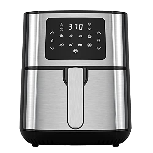 Joyoung JY-570 5.8 Quart Stainless Steel Multi Tasker Detachable Double Basket Air Fryer with LED Touchscreen and 8 Built In Smart Programs, Black