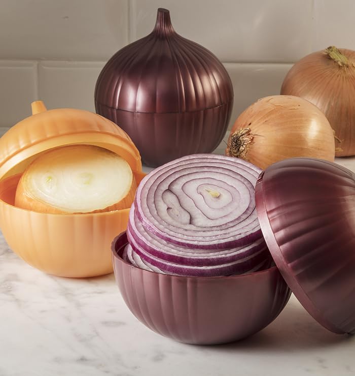 Hutzler Salad Keeper + Onion Saver + Tomato Saver + Recipe Card,Keeps Lettuce & Vegetables Fresh Longer, Travel Bowl with Lid