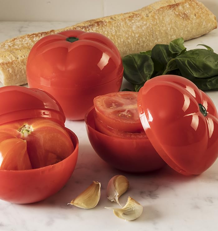 Hutzler Salad Keeper + Onion Saver + Tomato Saver + Recipe Card,Keeps Lettuce & Vegetables Fresh Longer, Travel Bowl with Lid