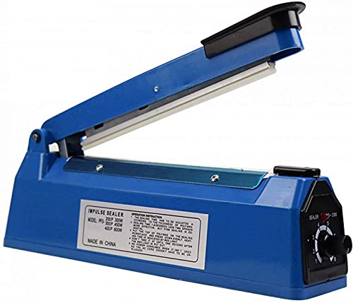 300 mm Heat Sealer, Plastic Bag Sealer, Impulse Bag Sealer Sealing Machine, Poly Bag Sealing Machine, Heat Seal Closer with One Repair Kit (12 inches)