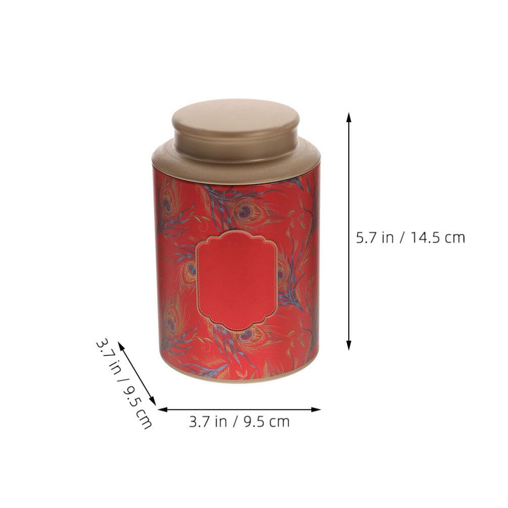 ABOOFAN 2pcs Tea Storage Tin Tea Canister Tinplate Tea Storage Holder Airtight Tea Tin Coffee Bean Canister