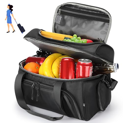 DEERFAMY Super Large Lunch Bag Insulated Cooler Bag Lunch Bag for Women Men, Lightweight Soft Cooler Bag Portable for Work Travel Road-Trip Sport Camping Picnic Black