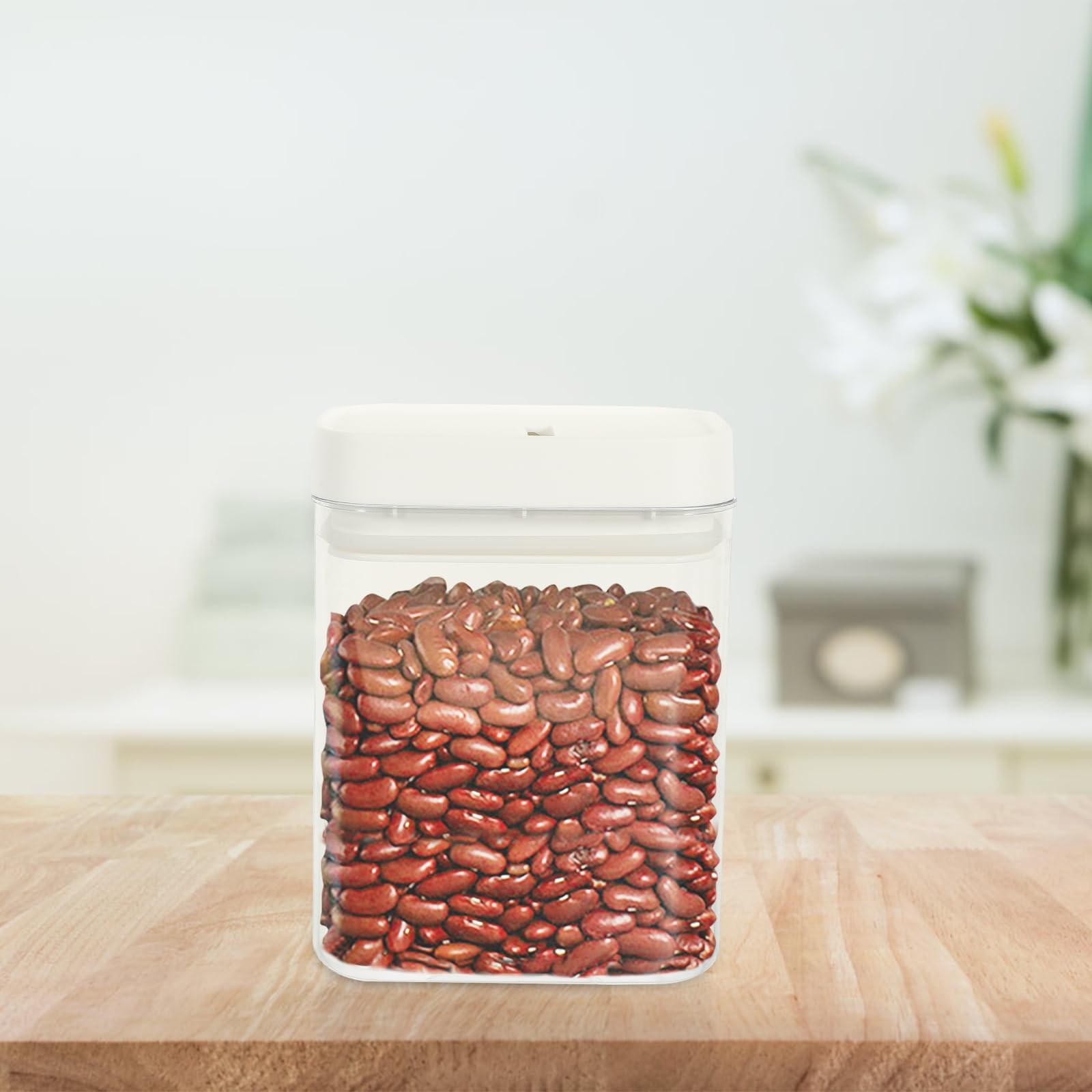 PRETYZOOM Airtight Food Storage Container 800ml Rectangle Sealed Storage Box Kitchen Dry Food Organization Grains Keeper Plastic Cereal Dispensers