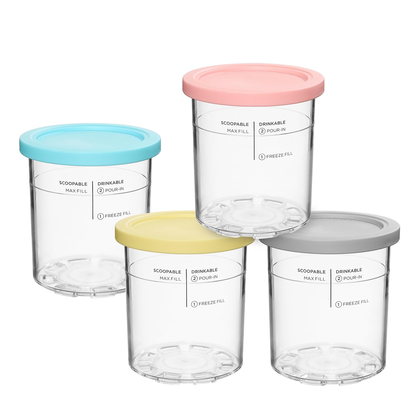 TFUTLT 24oz Containers Replacement for Ninja Creami Deluxe Pints and Lids - 4 Pack,Compatible with NC500 NC501Series 11-in-1 Deluxe Ice Cream Maker