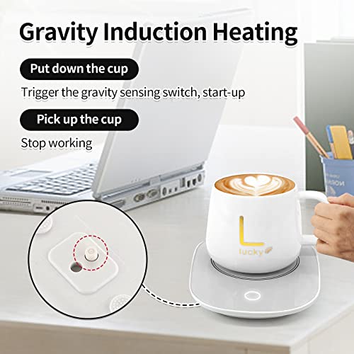Coffee Warmer for Desk with Automatic Sensor Switch, Candle Warmer Portable, Mug Warmer for Desk 122°F-131°F for Heating Coffee, Milk, Tea, Candles, Office Desk Accessories Gift(No Cup)