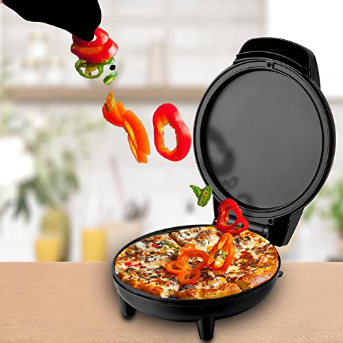 Courant Griddle and Mini Oven Compact Griddle 7-inch Personal Griddle Pizza Maker Red