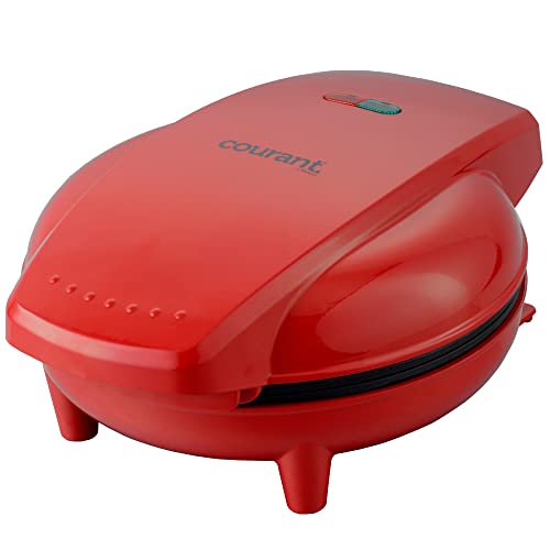 Courant Griddle and Mini Oven Compact Griddle 7-inch Personal Griddle Pizza Maker Red