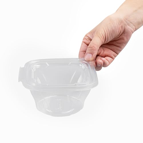 Restaurantware Tamper Tek 8 Ounce Snack Containers 100 Durable Deli Containers - Tamper-Evident Lid Disposable Clear PET Round Containers With Lid For Takeout And Delivery Orders