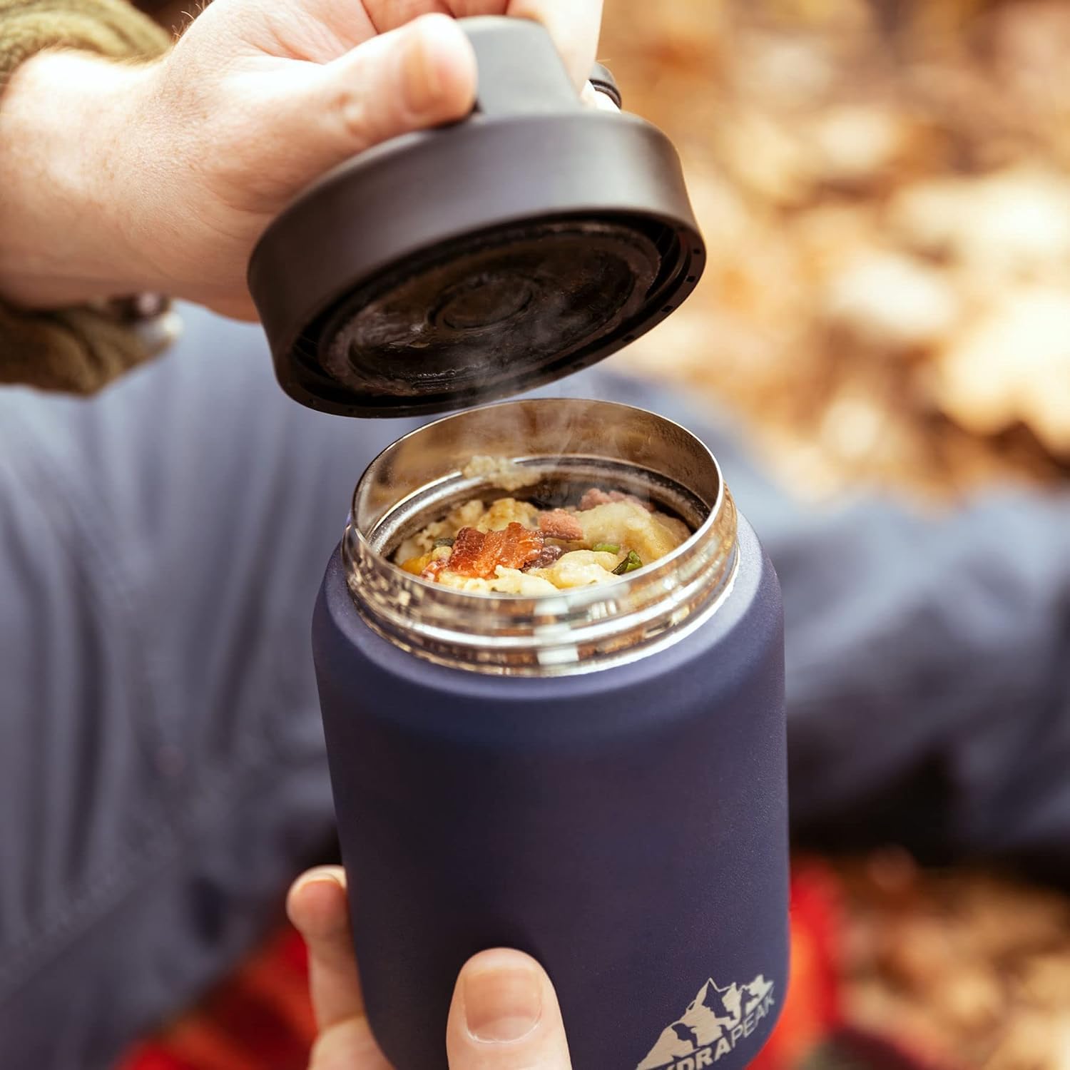 Hydrapeak 18 oz Insulated Food Thermos Hot and Cold, Soup, Vacuum Insulated Jar, Stainless Steel, for Office, Outdoor (Stone)