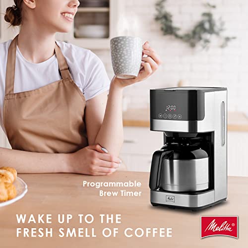 Melitta Aroma Tocco Thermal Drip Coffee Maker | Programmable Coffee Machine | 8 Cup Coffee Maker with Thermal Carafe | Glass Touch Control Panel | Coffee Maker
