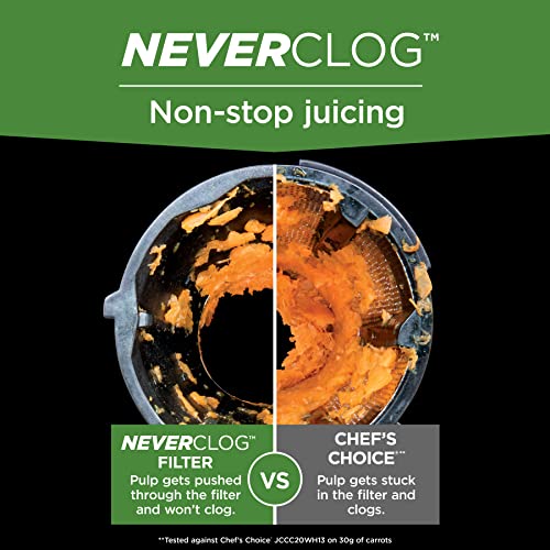 Ninja JC151 NeverClog Cold Press Juicer, Powerful Slow Juicer with Total Pulp Control, Charcoal