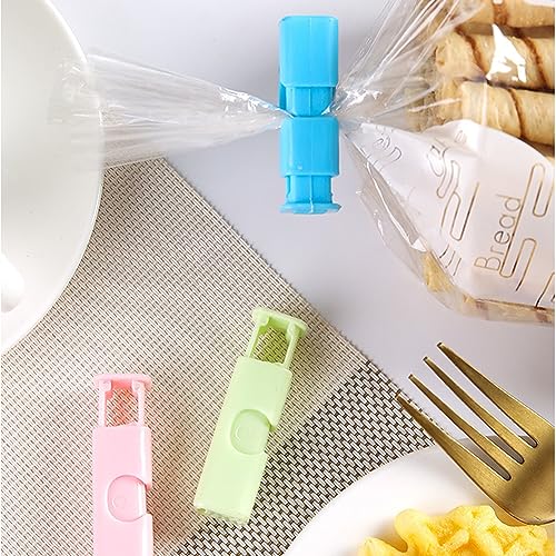 Bag Clips, 16pcs Food Clips Bread Bag Clips for Food Storage, Squeeze and Lock Bag Closure Clips Chip Clips, Snack Clips