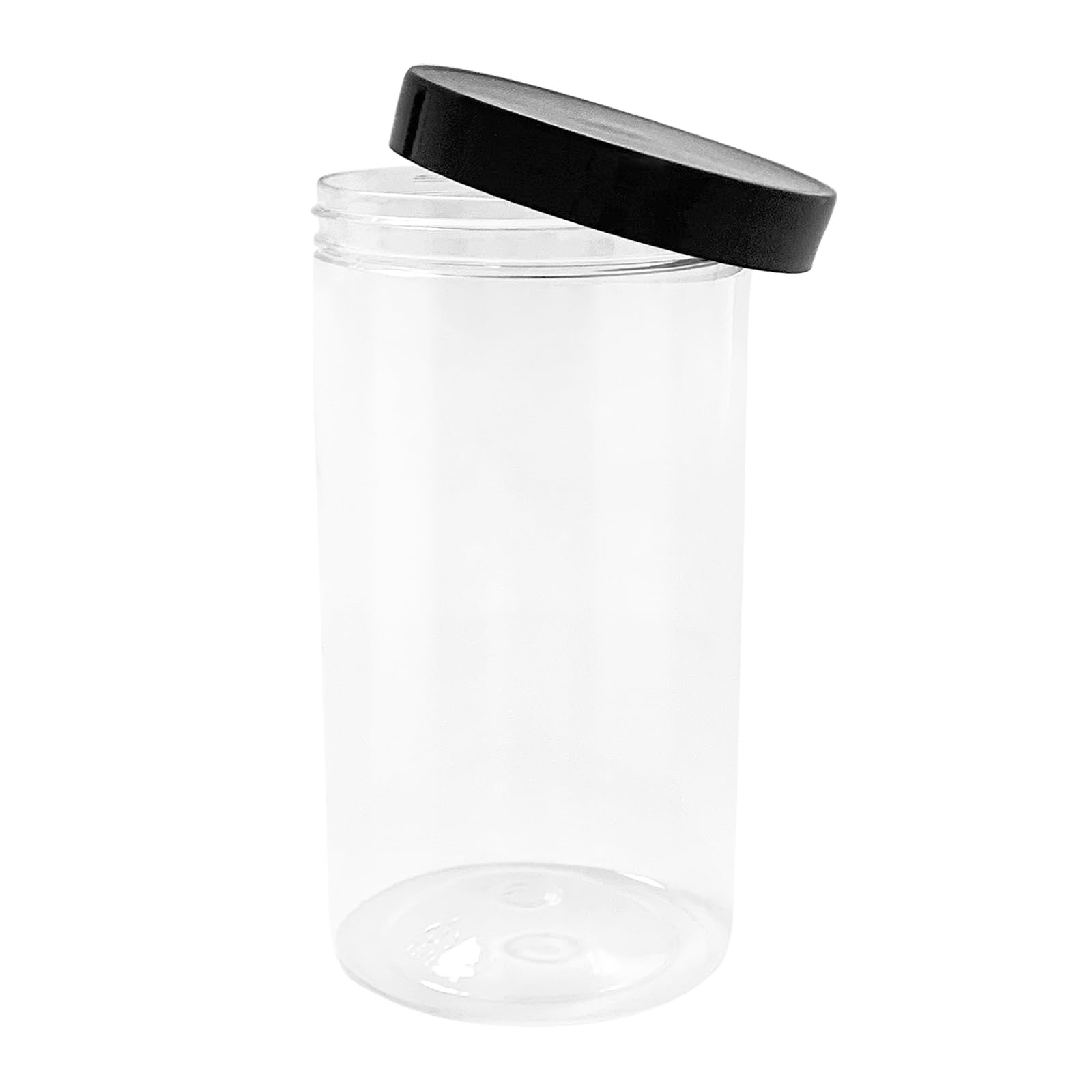 UEJYWUY 16 Pack 27 Oz Plastic Jars With Screw Lids, Wide Mouth Empty Clear Plastic Storage Container, Food Grade Large Round Jar for Household and Kitchen Organizing