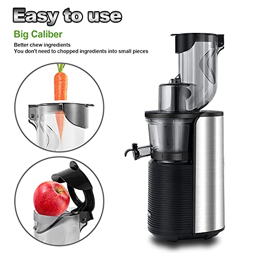 Viesimple Masticating Juicer Cold Press Juicers Machine Easy to Clean Slow Juicer Extractor for Vegetable Fruit Juice Smoothies, Large WIDE 3.15β Turn Over Wide Chute, Quite Low db Juicer Machine