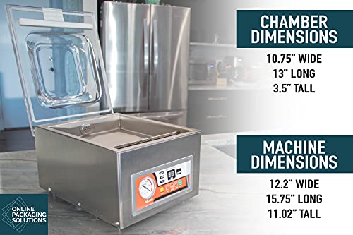 Chamber Vacuum Sealer, CM255, Perfect for Home and Commercial Kitchens, Industrial Grade Packaging Machine with High Powered Pump