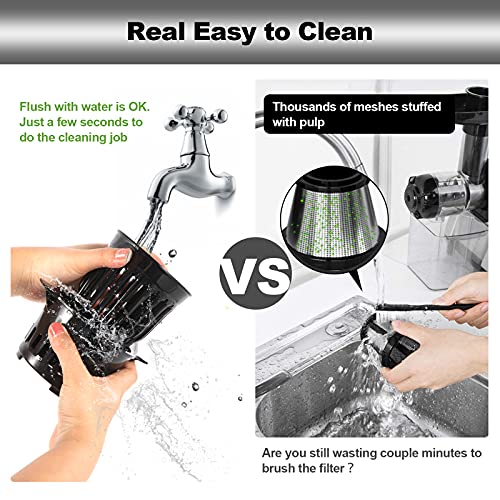 Viesimple Masticating Juicer Cold Press Juicers Machine Easy to Clean Slow Juicer Extractor for Vegetable Fruit Juice Smoothies, Large WIDE 3.15β Turn Over Wide Chute, Quite Low db Juicer Machine