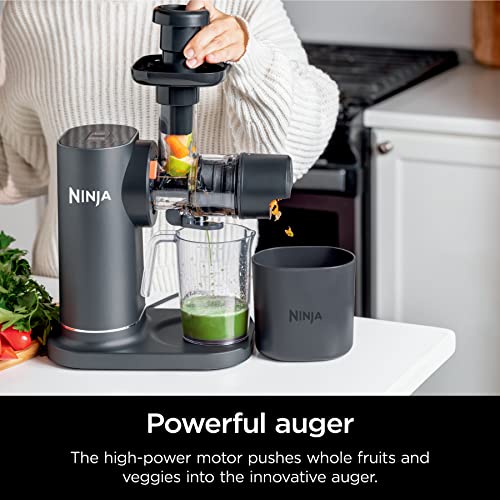 Ninja JC151 NeverClog Cold Press Juicer, Powerful Slow Juicer with Total Pulp Control, Charcoal