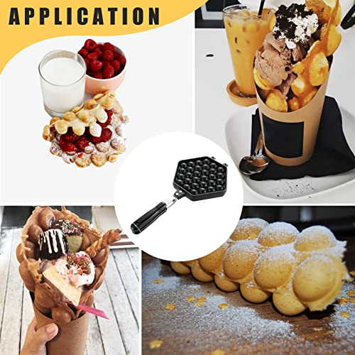 MYFULLY Bubble Waffle Maker Pan | Egg Bubble Pan Aluminum Alloy Eggettes Pan Double-sided Bubble Waffle Maker For Home Kitchen Use