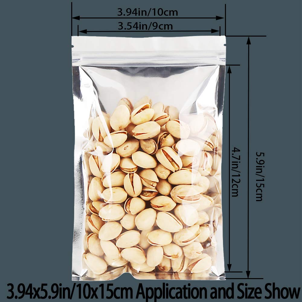 Daarcin Mylar Ziplock Bags | Foil Pouch Resealable Smell Proof Bags | Sealable Heat Seal Bags for Candy and Food Packaging (3 Size 30Pack Mixed)