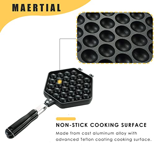 MYFULLY Bubble Waffle Maker Pan | Egg Bubble Pan Aluminum Alloy Eggettes Pan Double-sided Bubble Waffle Maker For Home Kitchen Use