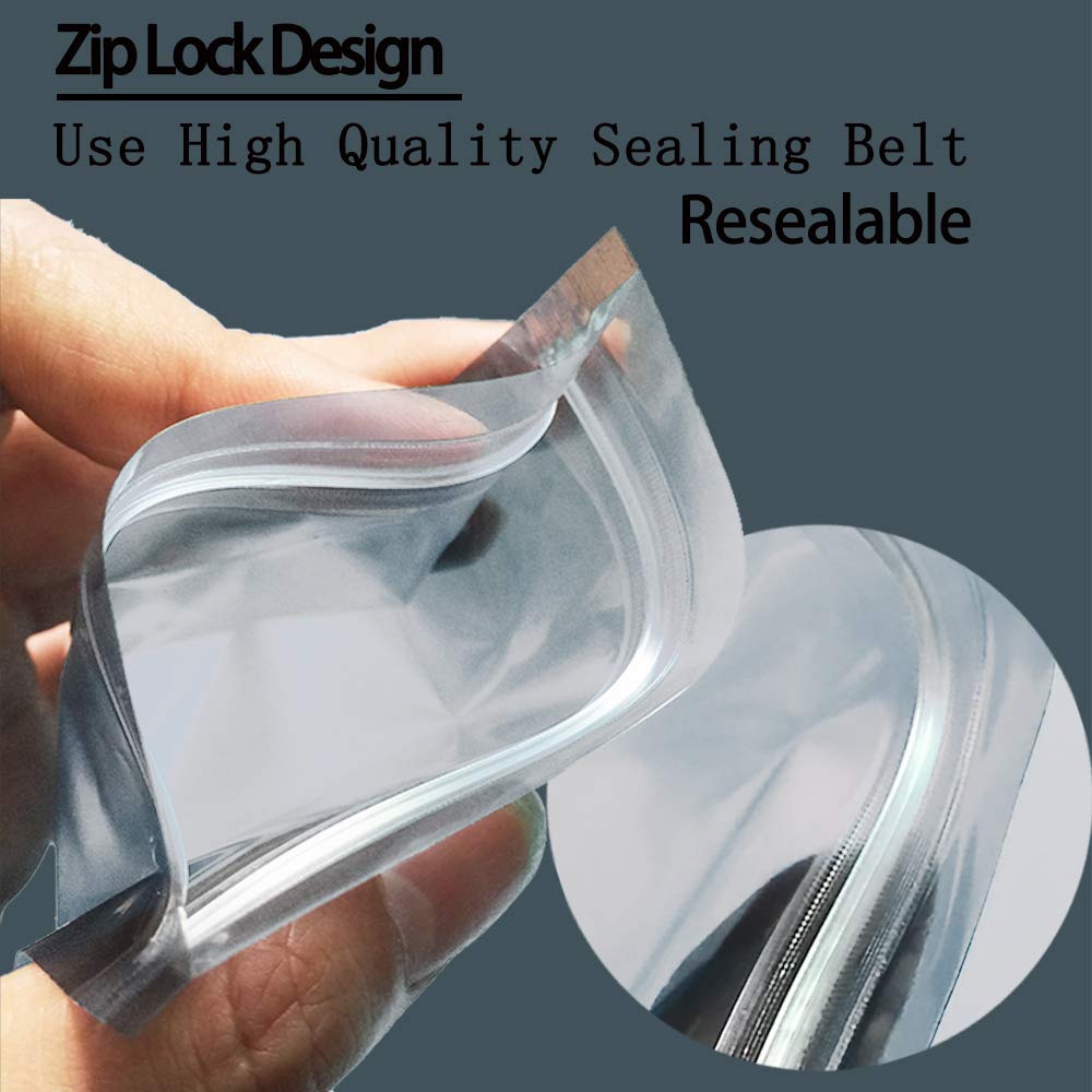 Daarcin Mylar Ziplock Bags | Foil Pouch Resealable Smell Proof Bags | Sealable Heat Seal Bags for Candy and Food Packaging (3 Size 30Pack Mixed)