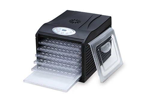 Samson Silent Dehydrator 6-Tray with with Digital Timer and Temperature Control for Fruit, Vegetables, Beef Jerky, Herbs, Dog Treats, Fruit Leathers and More