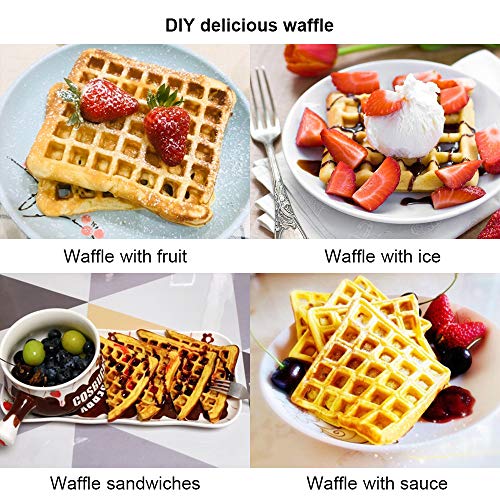 Baffect Non-stick Waffle with 5 Inches Easy Cleanup Surfaces, Portable Stove Top Aluminum Waffle Maker Pan Perfect for Family Breakfast Baking