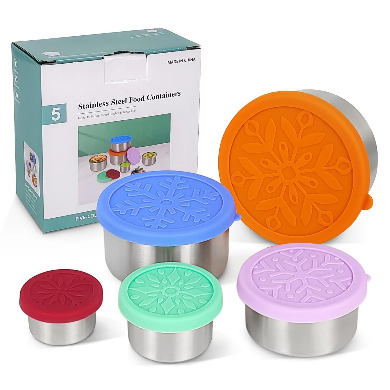 stainless steal containers with silicone lids, metal food containers with lids, stackable stainless steel food containers, lunch conteiners, food containers, food storage, containers, storage,