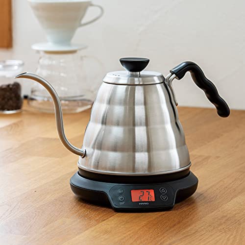 HARIO Power Kettle with Temperature Control"Buono N" EVT-80-HSV (SILVER × BLACK)【Japan Domestic Genuine Products】【Ships from Japan】