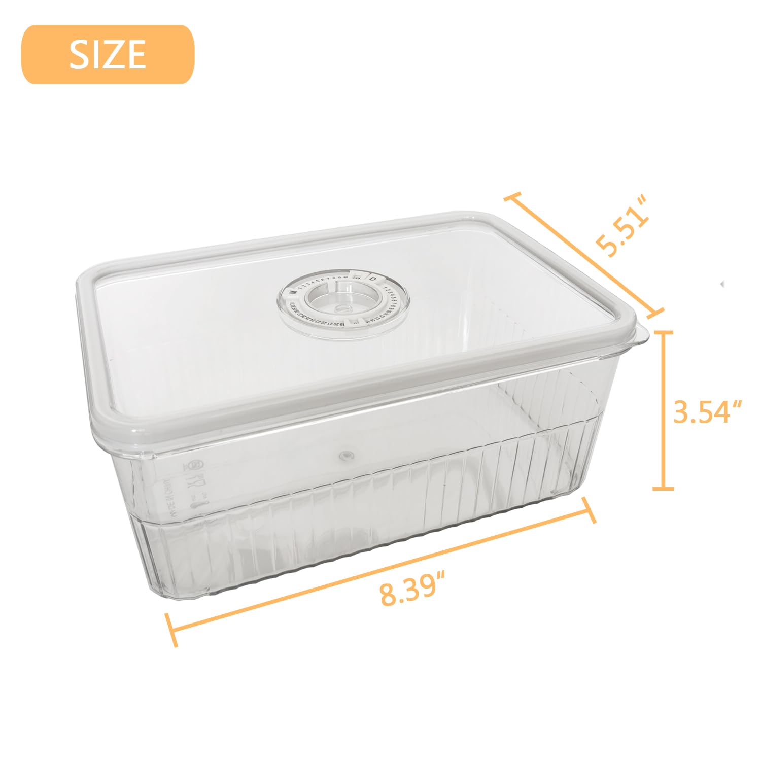 Vellsenne Cheese Container with Airtight Lid and Time Recording - Fridge Cheese Saver