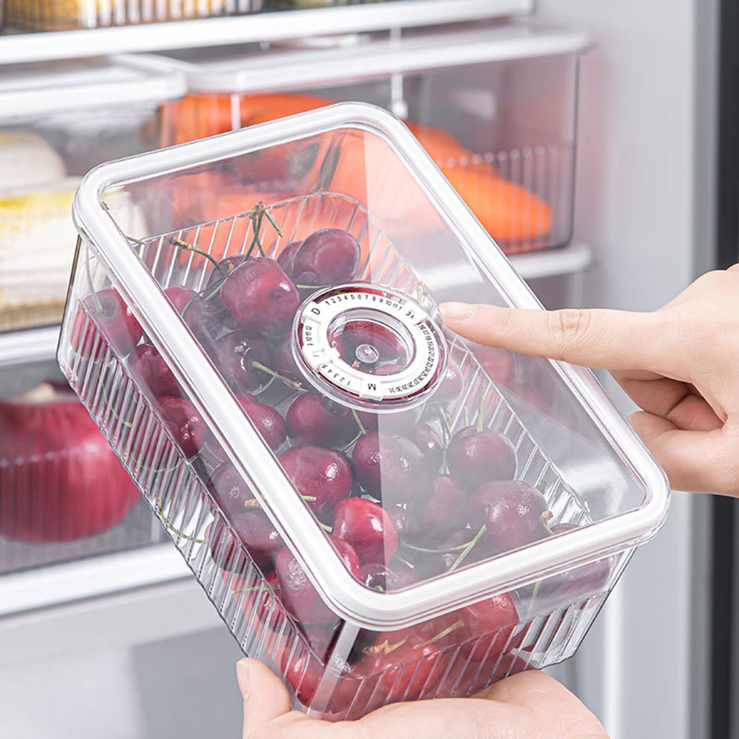 Vellsenne Cheese Container with Airtight Lid and Time Recording - Fridge Cheese Saver