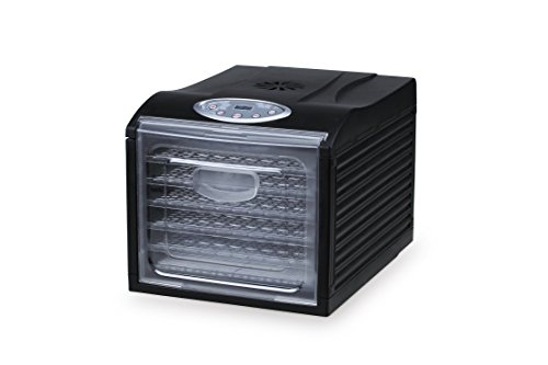 Samson Silent Dehydrator 6-Tray with with Digital Timer and Temperature Control for Fruit, Vegetables, Beef Jerky, Herbs, Dog Treats, Fruit Leathers and More