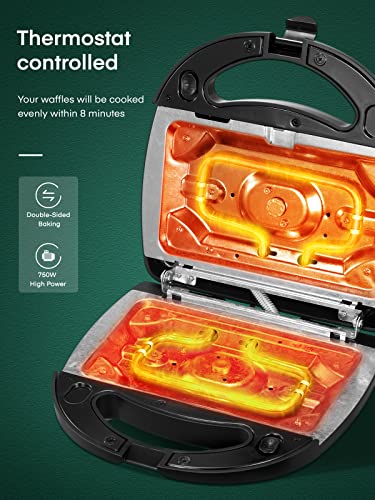 FOHERE 3-in-1 Sandwich Maker, Waffle Maker, Sandwich Grill, Portable Electric Panini Press with Removable Non-Stick Plates, LED Indicator Lights, Cool Touch Handle, Toaster, Grilled Cheese Machine