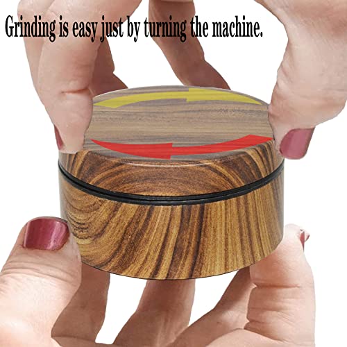 Maisseide 2.17Inch Multipurpose Crusher 2 Pieces,Portable- Manual,Steel Alloy Plus High-Strength Plastic Material (Wood Grain 02)