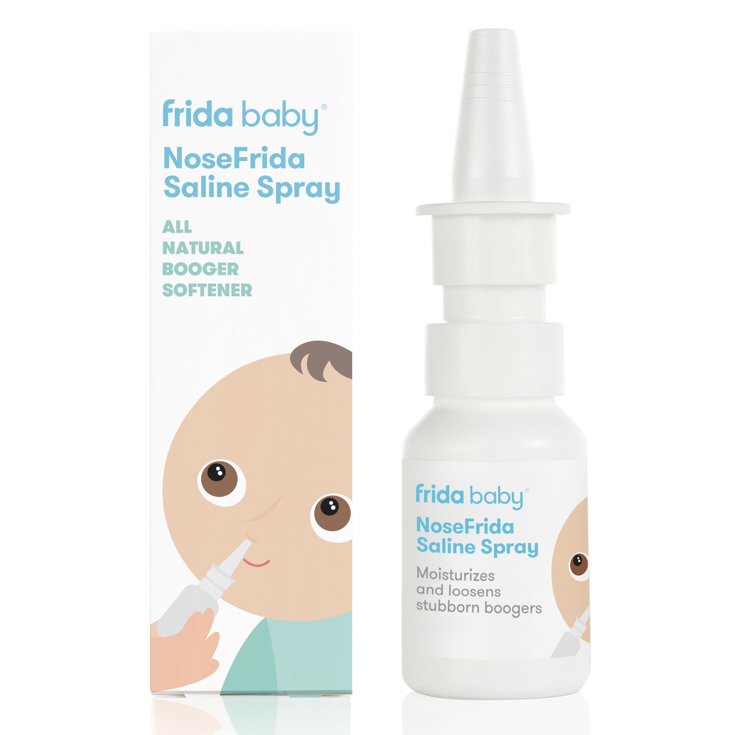 NoseFrida Saline Spray by Frida Baby Saline Nasal Spray To Soften Nasal Passages For Use Before NoseFrida The SnotSucker (0.68 FL OZ)