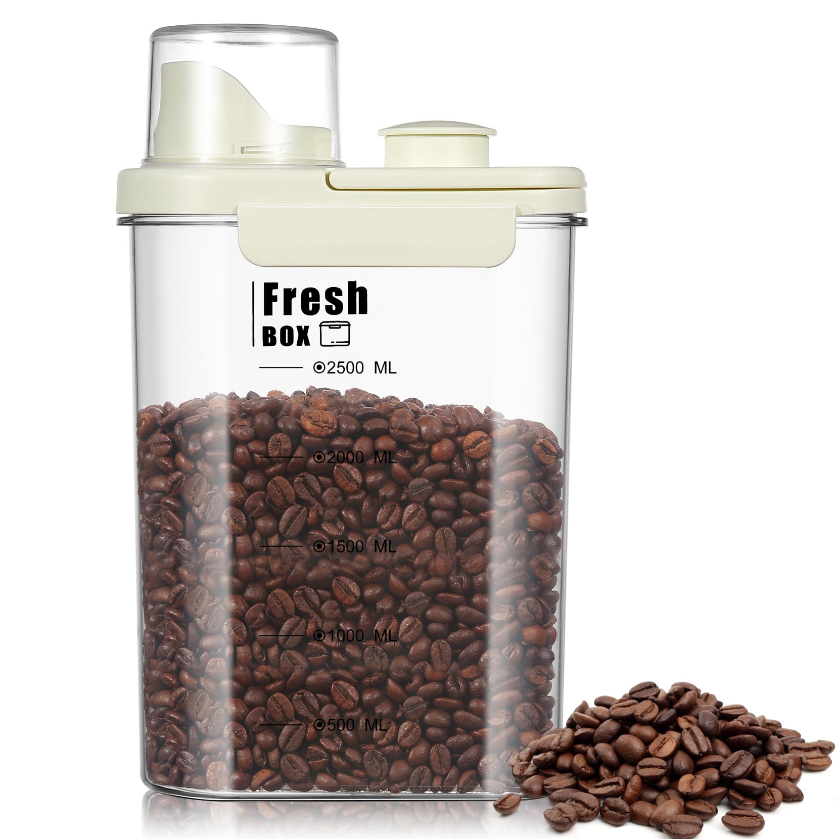 QEOSSKGI Airtight Dry Food Storage Containers, 6LBS Rice Storage Bin Cereal Containers Dispenser with Pourable Spout, BPA Free Plastic Storage Bin Dispenser for Oatmeal, Grain, Cereal, Pasta, Flour