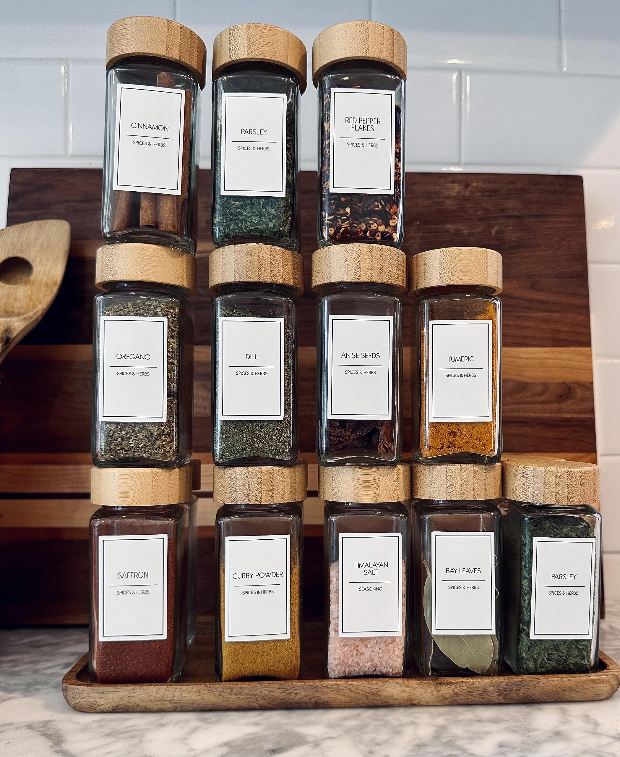 Minimalist 409-Piece Label Set: Elegant, Waterproof Stickers for organizing Global Spices, Pantry, Food Storage, Bathroom and Home Essentials Jars, Bins, and Containers