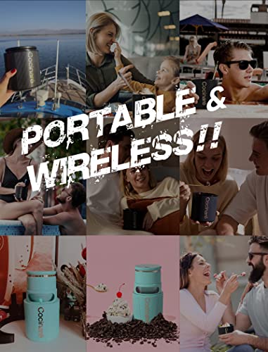 Cocinare KRUSH Ice Cream Maker, Wireless & Portable, Sorbet Gelato Maker, Frozen Yogurt Machine for Homemade & Outdoor, Grey