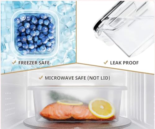 Freezer Microwave BPA Free Airtight - 16 Food Storage Containers - 16 Container Set Medium Kitchen Microwave Refrigerator Plastic with Easy Snap Lids