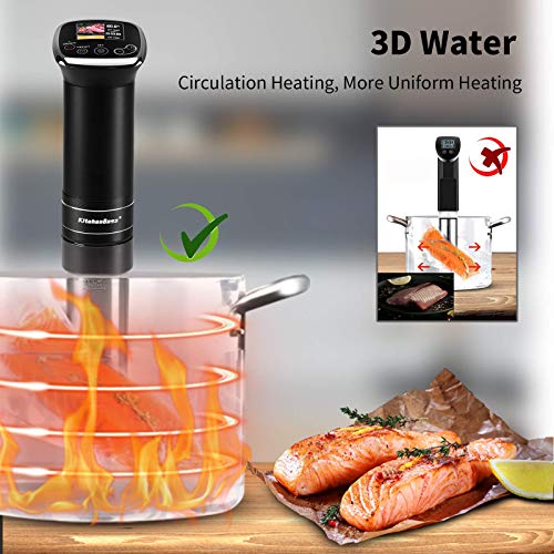 Sous-Vide Machine Immersion-Circulator Precise Cooker - 1100 Watts IPX7 waterproof, Advanced chip precise temperature control,LCD color display,With storage bag and Includes10 Vacuum Sealer Bags