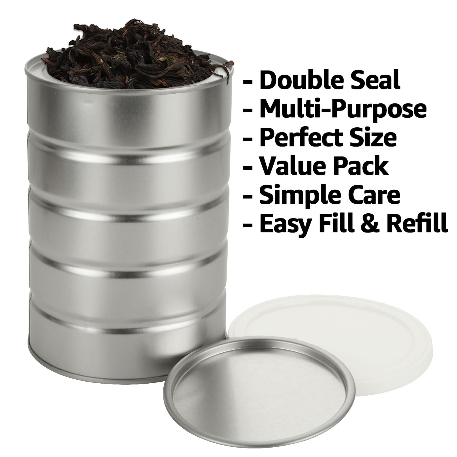 AKOLAFE 6 Pack Large Coffee Canisters with Airtight Lids 32 OZ Empty Coffee Container for Ground Coffee Storage Kitchen Canister Set Tea Storage Containers Metal Can Tea Tins for Loose Tea Bean Sugar