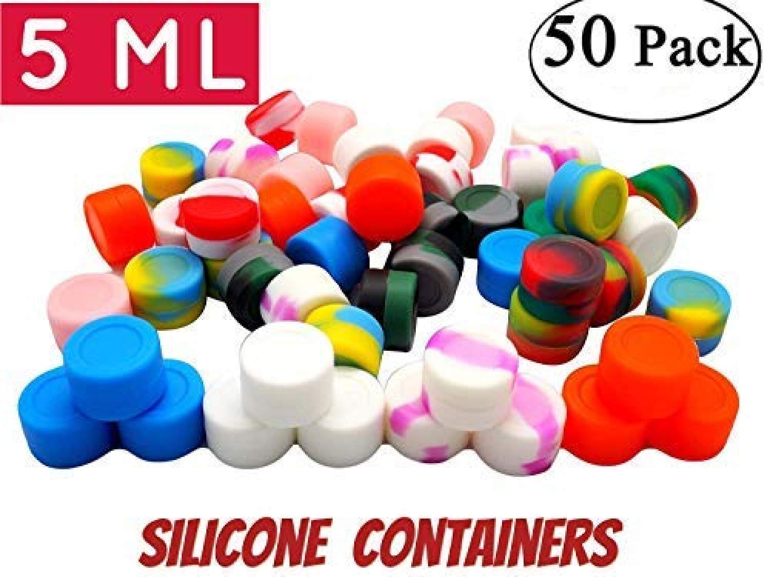 pizety 5ML 50Pcs Silicone Containers Non-Stick Containers Multi Use Storage Reusable Oil Storage Jars