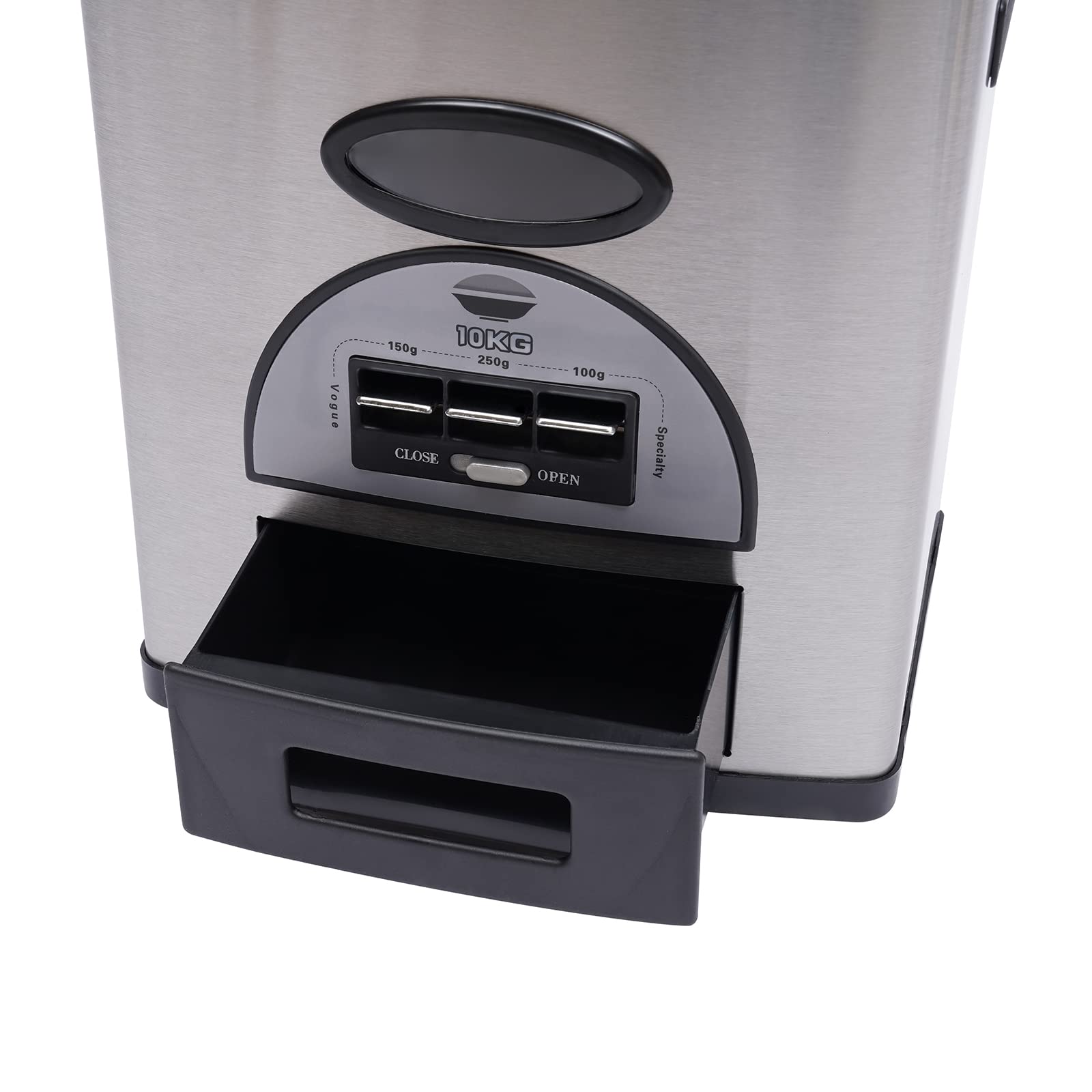 HAPPCUCOE Auto Rice Dispenser,Grain Dispenser Storage Box,Large Capacity Stainless Steel Rice Storage Container for Kitchen,Dining Room (Black)